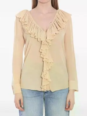 Saint Laurent Ruffled Blouse - Neutrals