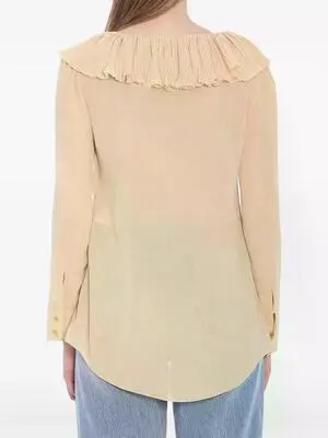 Saint Laurent Ruffled Blouse - Neutrals
