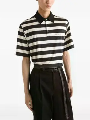 Dolce & Gabbana Striped Polo Shirt - White