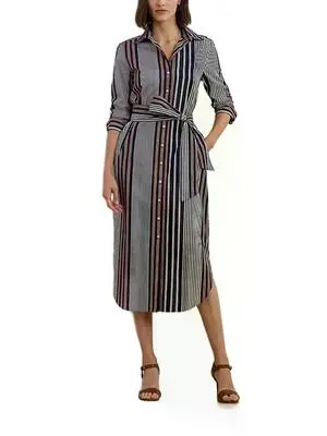Striped Silk-Blend Shirtdresses