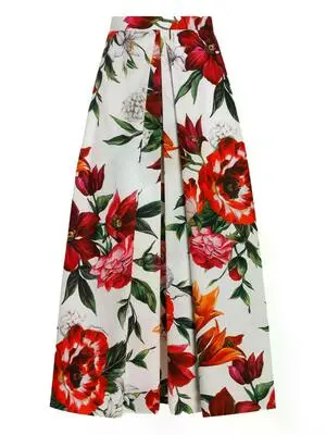 Dolce & Gabbana Floral-print Midi Skirt - White