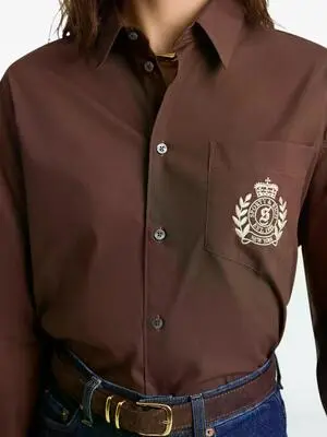 SPORTY & RICH H&w Crest Shirt - Brown