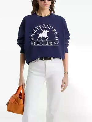 Sporty & Rich Cotton Sweatshirt - Blue