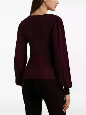 Ralph Lauren Ribbed V-neck Top - Red