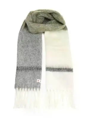 Marni Ombre Fringed Scarf - White