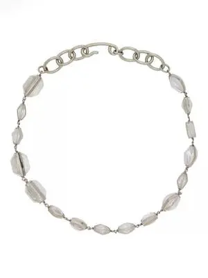 JIL SANDER Stone-embellished Chain Necklace - Silver