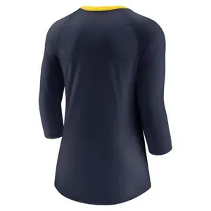 JORDAN BRAND Michigan Wolverines Tri-blend Raglan 3/4 Sleeve Top