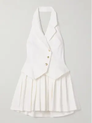 TOLU COKER Pleated Denim Mini Dress