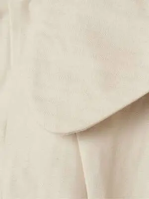 TOLU COKER Cropped Paneled Herringbone Cotton Top