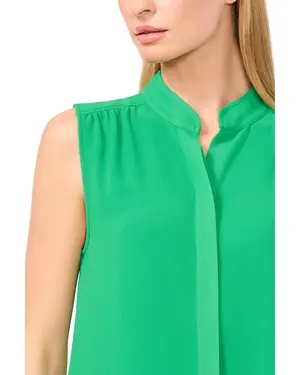 CECE DUPRAZ Stand Collar Sleeveless Blouse