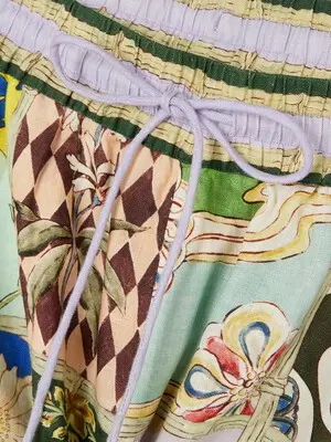 ALEMAIS Bianca Printed Linen Shorts