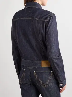 Bottega Veneta Intrecciato Suede-trimmed Denim Jacket