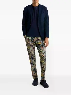 Etro Botanical-print Gabardine Trousers