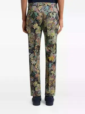 Etro Botanical-print Gabardine Trousers