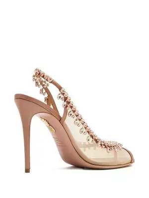 AQUAZZURA 105mm Open-toe Slingback Pumps - Neutrals