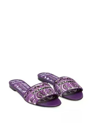 Dolce & Gabbana Majolica-pattern Slides