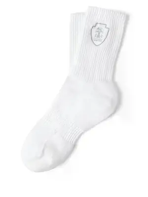 Brunello Cucinelli Logo-embroidered Socks - White