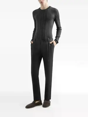 Dolce & Gabbana Ribbed Silk Jumper - Grey