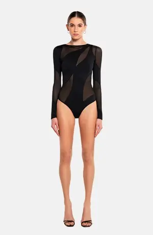 OW Spiral Bodysuit With Mesh Details