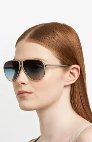 Isabel Marant 60mm Gradient Pilot Sunglasses - Palladium