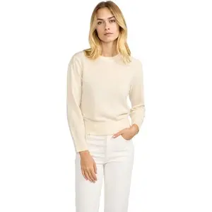 MAREA Cashmere Crewneck Sweater With Puff Sleeves - Ivory