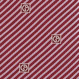 Giorgio Armani Silk Stripe Monogrammed Neck Tie