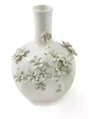 POLSPOTTEN 3d Buttercup Floral-embellished Porcelain Vase - White