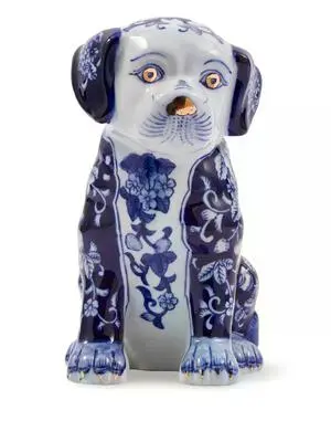 POLSPOTTEN Puppy Porcelain Dog Figurine - Blue
