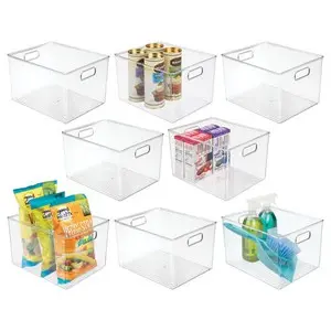 MDESIGN Storage Bins With Handlesorganize Kitchen, Bathroom - Clear