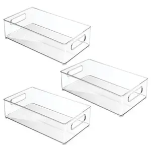IDESIGN Stackable Fridge Binkitchen Storage Bin For Pantry, Cabinets, Or Fridge, Set Of 6