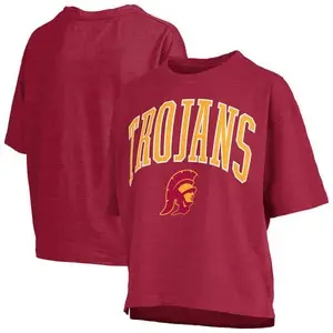 PRESSBOX Usc Trojans Oversized Slub T-shirt - Cardinal