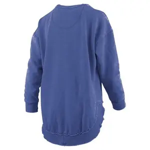 PRESSBOX Kansas Jayhawks Melange Poncho Fleece Pullover Sweatshirt - Royal