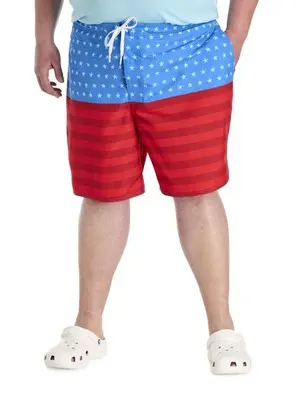 HARBOR BAY BY DXL Big & Tall Americana Board/boxer - Blue Multi