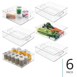 MDESIGN Divided Pantry Bin With Handles For Pantry, Refrigerator