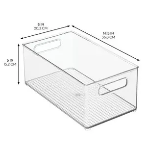 IDESIGN Stackable Fridge Binkitchen Storage Bin For Pantry, Cabinets, Or Fridge, Set Of 4