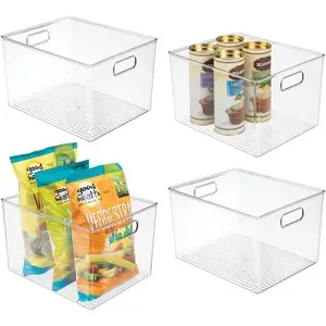 IDESIGN Storage Bins With Handlesorganize Kitchen, Bathroom - Clear