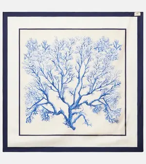 Agua Bendita Printed Silk Scarf - Blue