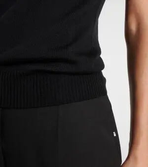 Sportmax Vertigo Knitted Virgin Wool Top - Black