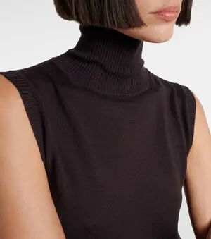 Sportmax Vertigo Knitted Virgin Wool Top - Brown