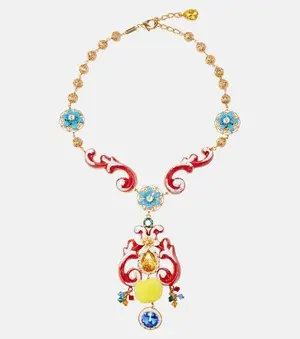 Dolce & Gabbana Taormina Embellished Pendant Necklace - Multicoloured
