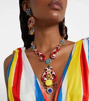Dolce & Gabbana Taormina Embellished Pendant Necklace
