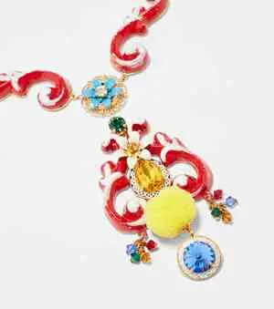 Dolce & Gabbana Taormina Embellished Pendant Necklace