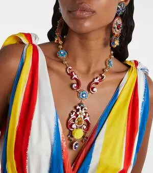 Dolce & Gabbana Taormina Embellished Pendant Necklace