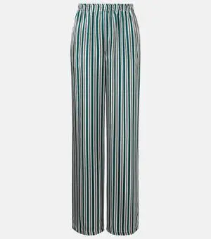Max Mara Ladino Striped Wide-leg Silk Twill Pants - Multicoloured