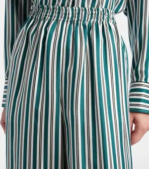 Max Mara Ladino Striped Wide-leg Silk Twill Pants - Multicoloured