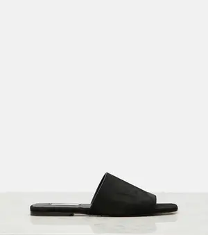 TOTEME Suede Slides - Black
