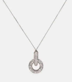 Max Mara Embellished Pendant Necklace - Silver