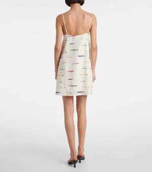 Staud Laura Printed Cotton Minidress - White