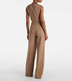 Max Mara Biada High-rise Wide-leg Pants - Brown