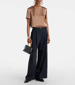 Max Mara Rebecca Satin Top - Brown
